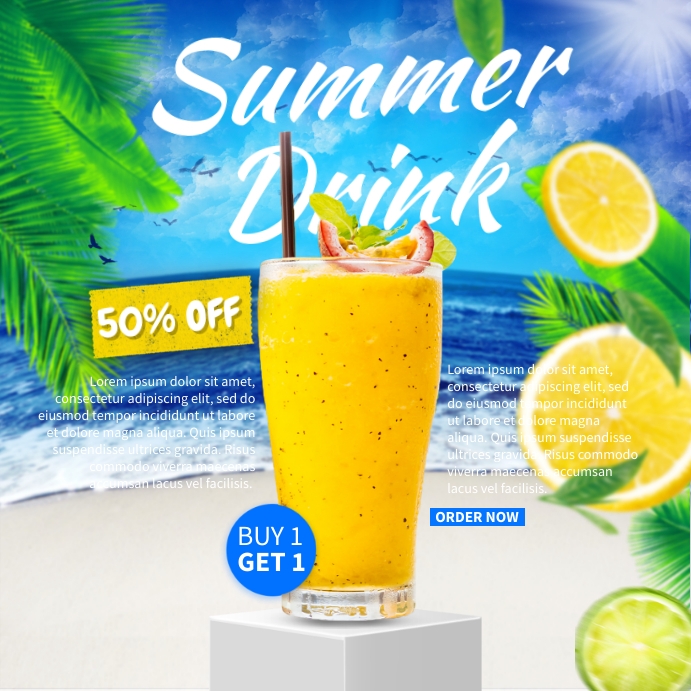 Summer Flavor Juice Ads Template | PosterMyWall