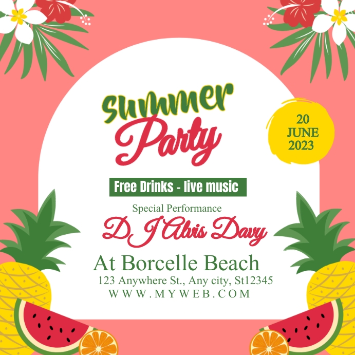 Summer flyers, summer party event flyer Template | PosterMyWall