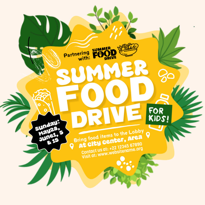 Copy of Summer Food Drive Post Template | PosterMyWall