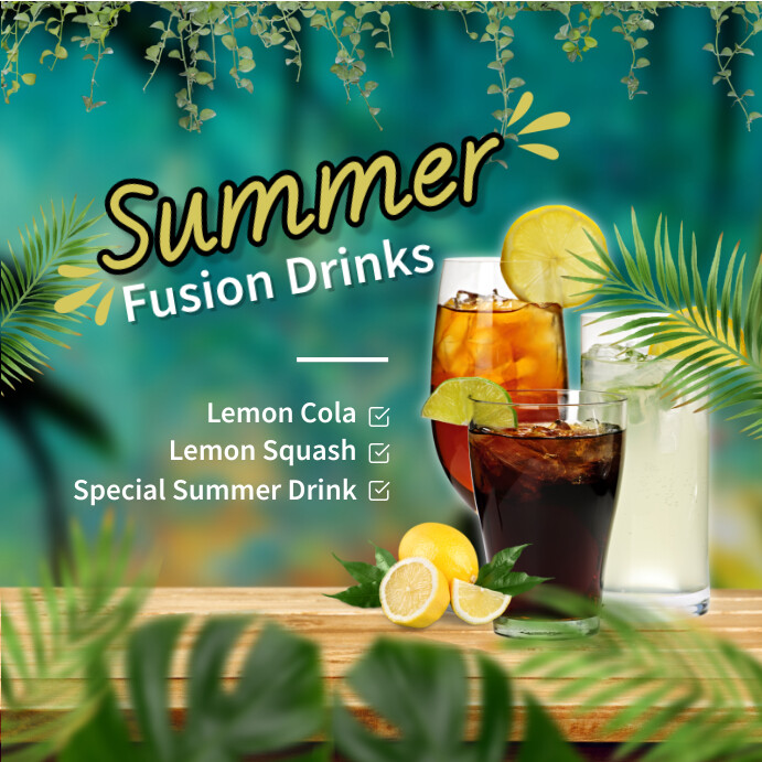 Copy of Summer Fushion Drink | PosterMyWall