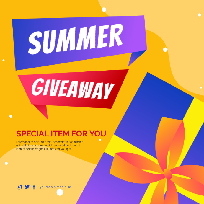 Summer Giveaway Poster Flyer Template | PosterMyWall