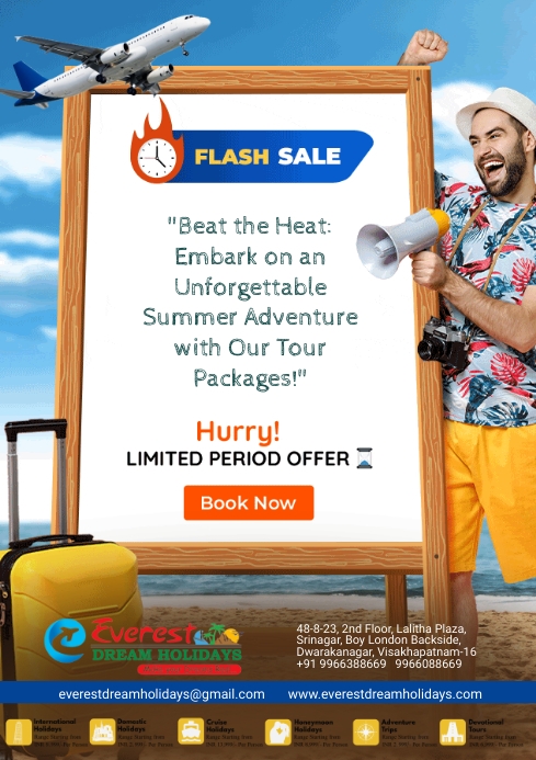 summer holiday tour packages Template | PosterMyWall