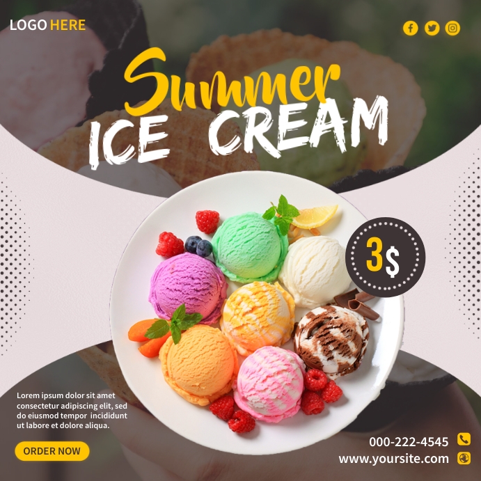 Plantilla de Summer Ice Cream Ads | PosterMyWall
