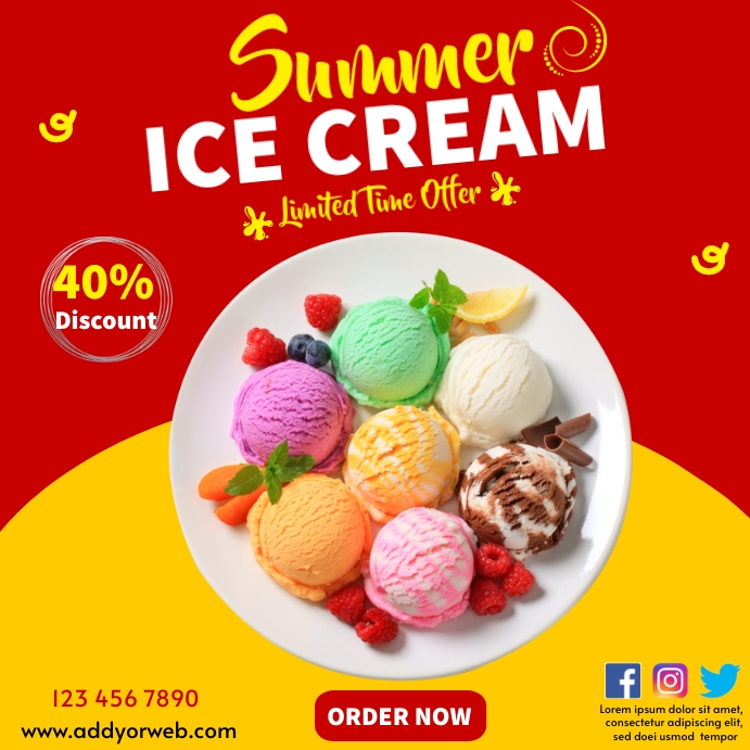 Summer ice cream Template | PosterMyWall