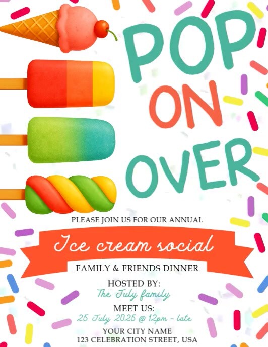 Copy of Summer ice cream party event design template | PosterMyWall