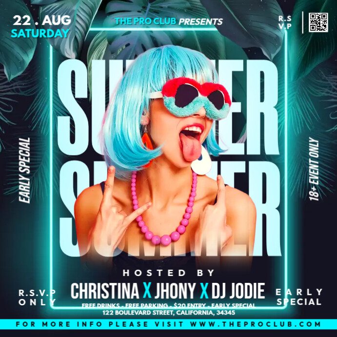 Summer Instagram Party Template | PosterMyWall