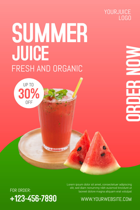 Modèle Summer Juice Beverage Poster Flyer Template | PosterMyWall