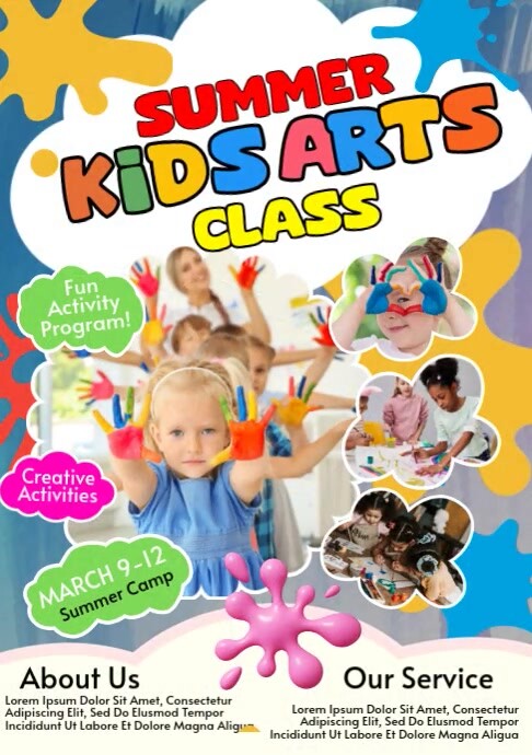 Summer Kids Arts Class Flyer Template | PosterMyWall