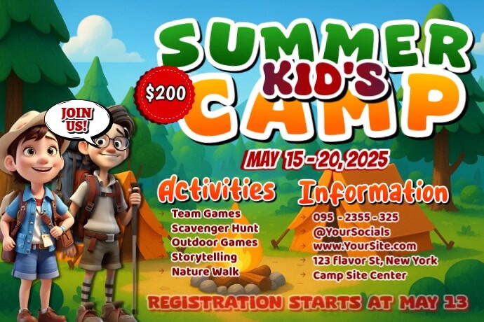Summer Kids camp Templat | PosterMyWall
