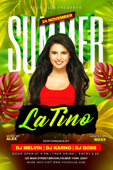 Plantilla de summer latin party flyer | PosterMyWall