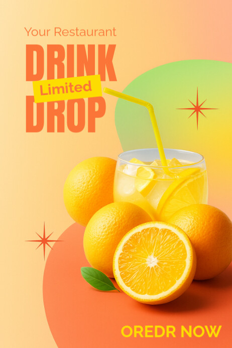 Summer Lemon Drink Poster Template | PosterMyWall