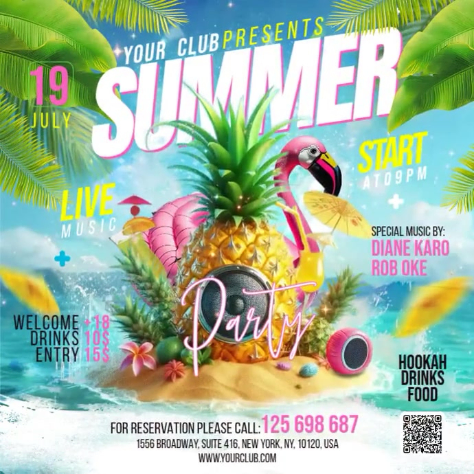 Summer Luau Party Template | PosterMyWall
