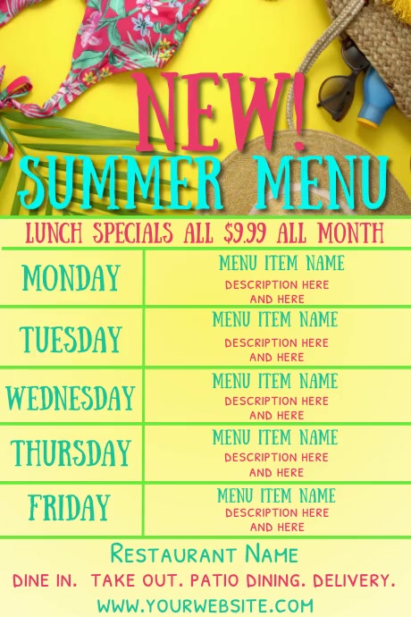 Summer Menu Audio Video Audio Template | PosterMyWall