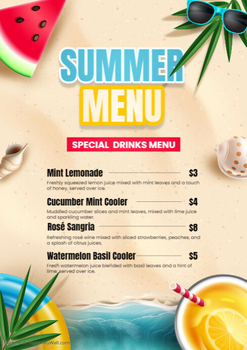 Copy of summer menu | PosterMyWall