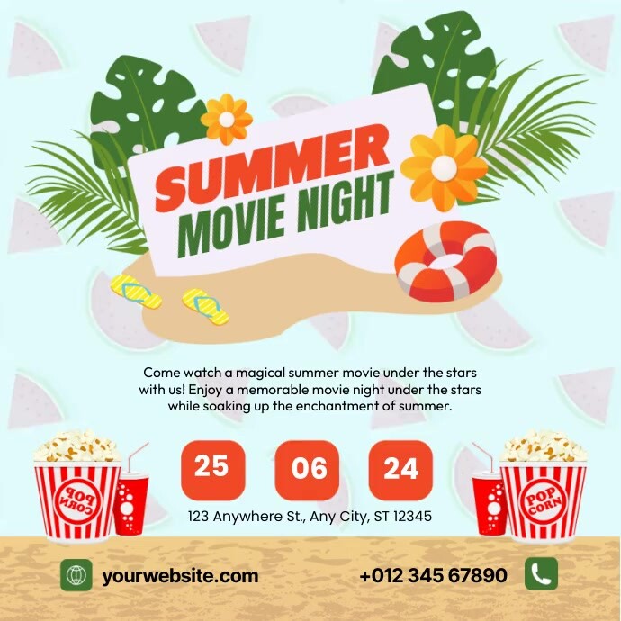 Summer Movie Night Ads Template | PosterMyWall