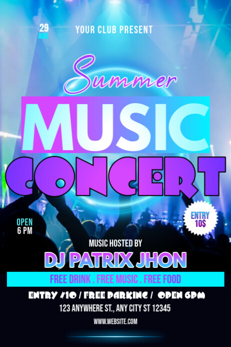 Summer music concert poster Template | PosterMyWall