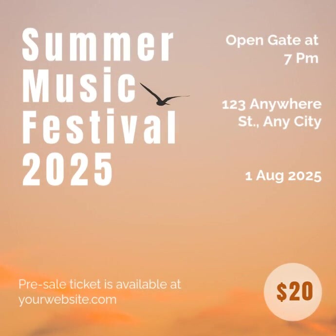 summer music festival 2025 Template | PosterMyWall