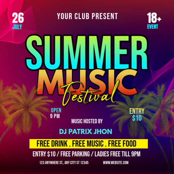 Summer music festival Template | PosterMyWall