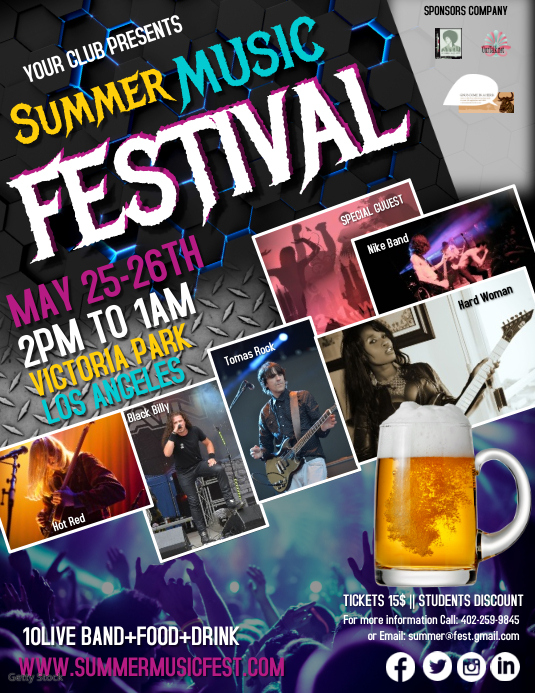 Summer music festival Template | PosterMyWall