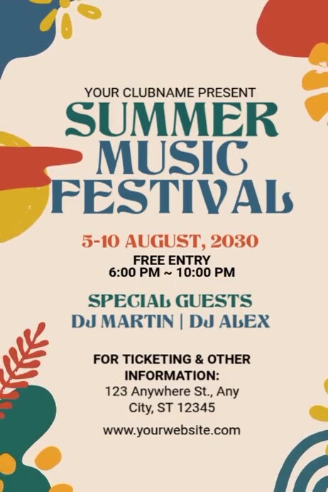 Summer Music Festival Template | PosterMyWall