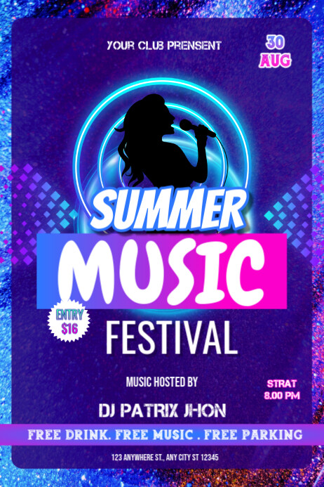 Plantilla de Summer music festival poster | PosterMyWall