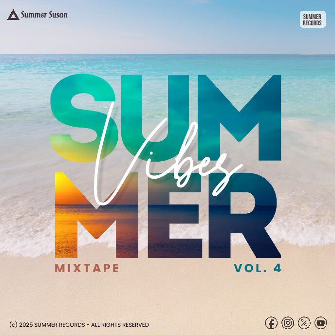 summer music mixtape album cover template Modelo | PosterMyWall