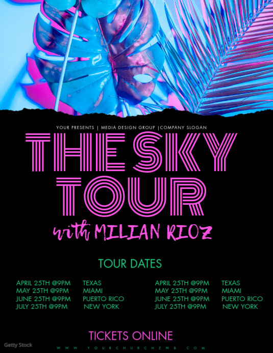 Summer Musician Tour Date Concert Flyer Templ Template | PosterMyWall