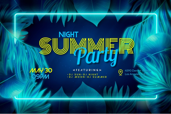 Summer Neon Party Template | PosterMyWall