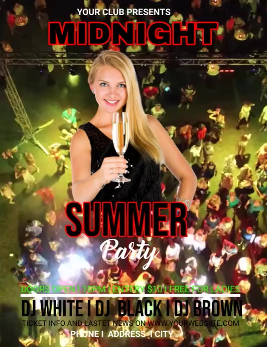 summer Night club party Template | PosterMyWall