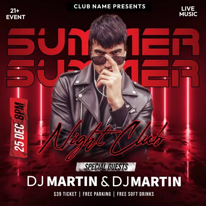 Summer Night Club Video Template | PosterMyWall