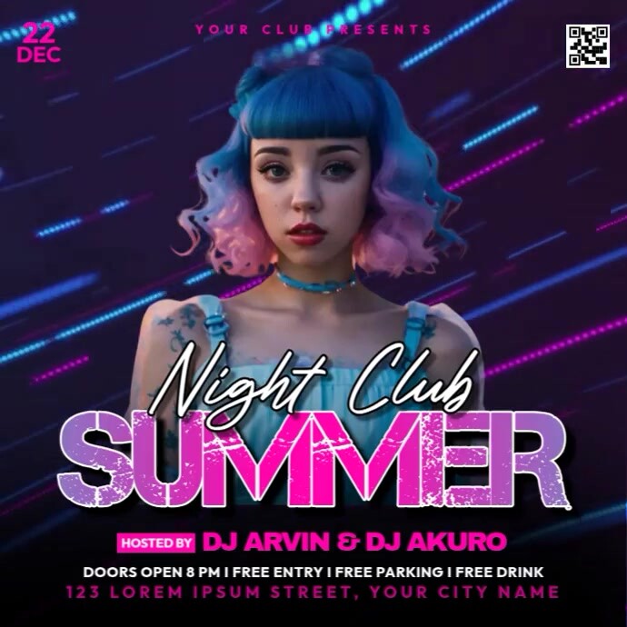 Plantilla de Summer Night Club Video | PosterMyWall