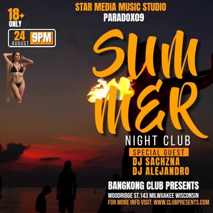 Summer Night Clubs เทมเพลต | PosterMyWall