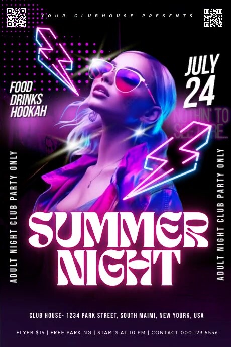SUMMER NIGHT Template | PosterMyWall