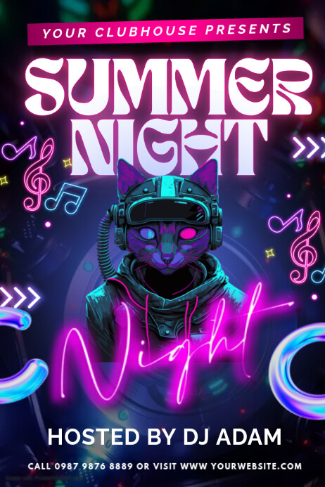 SUMMER NIGHT Template | PosterMyWall