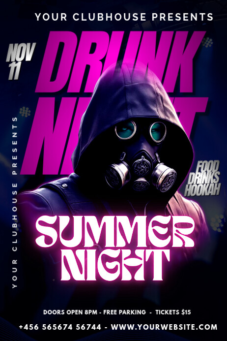 SUMMER NIGHT Template | PosterMyWall