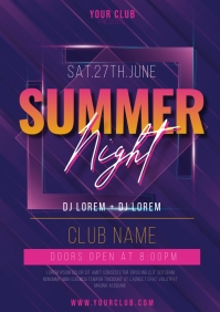 SUMMER NIGHT Template | PosterMyWall
