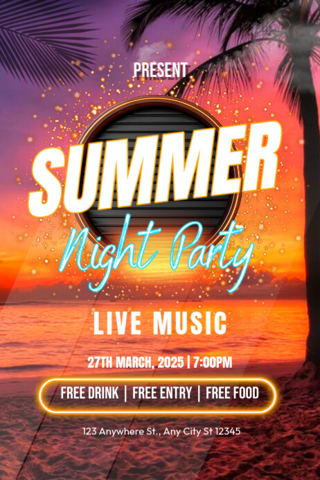 Copy of summer night party | PosterMyWall