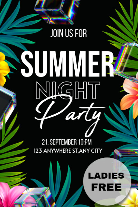 Summer Night Party Poster 2024 Template | PosterMyWall