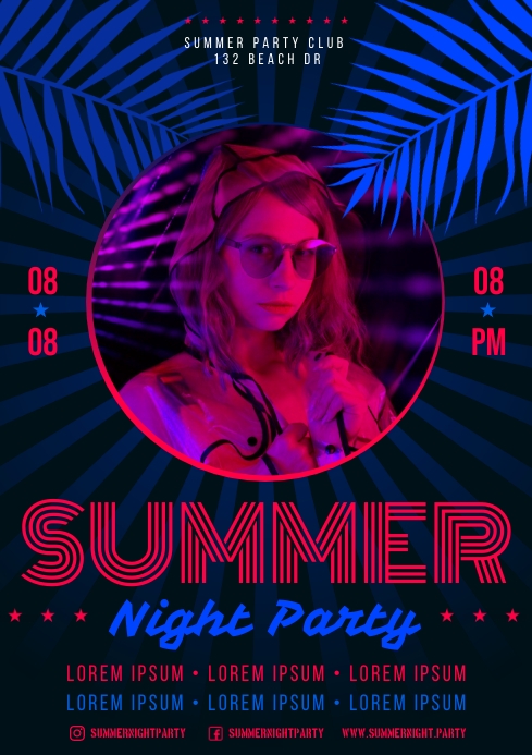 Copy of SUMMER NIGHT PARTY POSTER | PosterMyWall