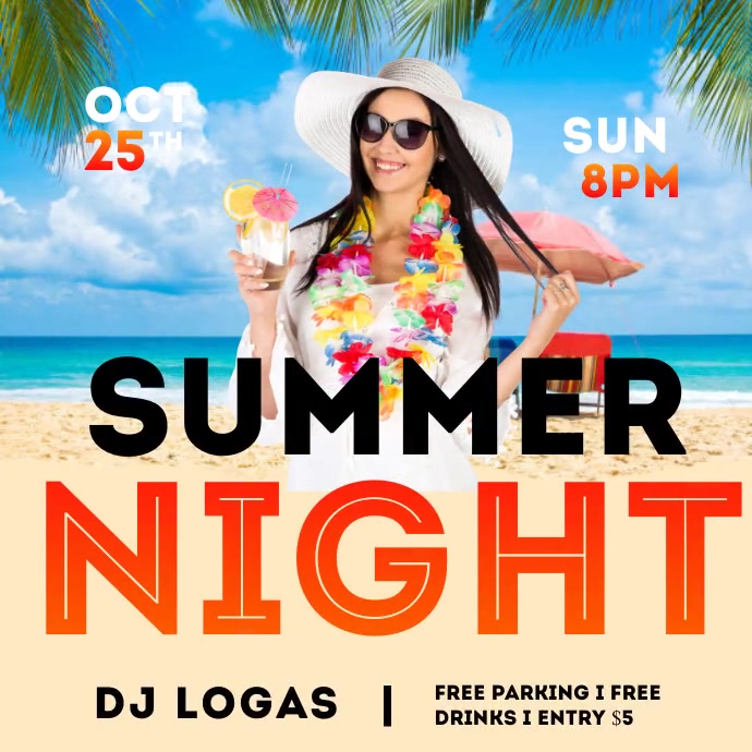 Summer Night Poster Template | PosterMyWall