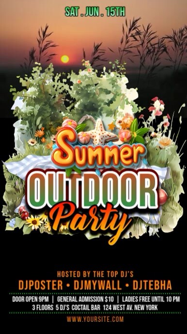 summer outdoor party Template | PosterMyWall