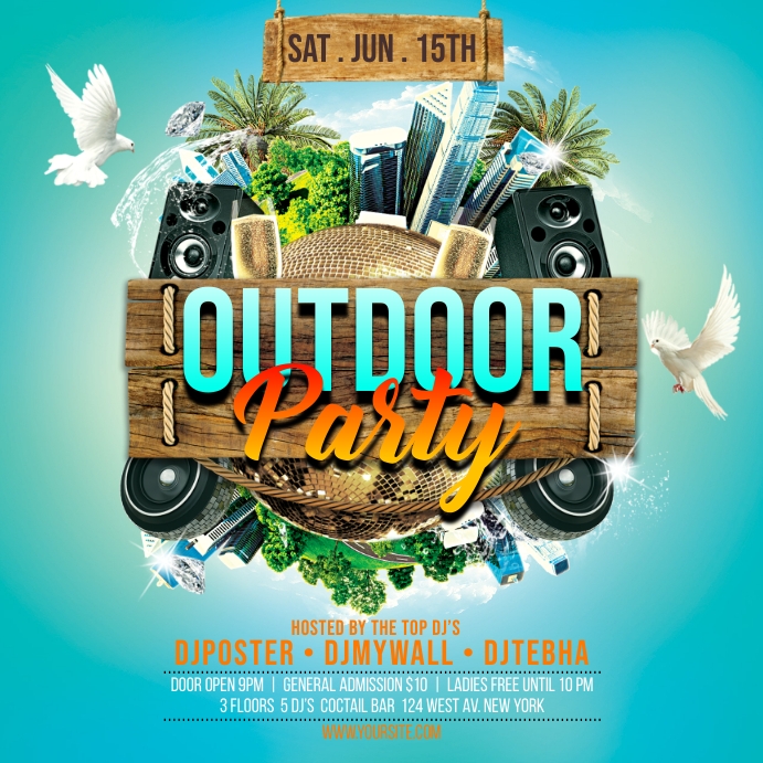 Copy of Summer Outdoor Party Flyer / Poster Template | PosterMyWall