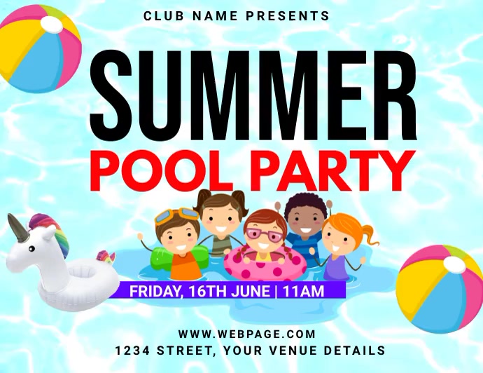 Summer party, Pool party Template | PosterMyWall