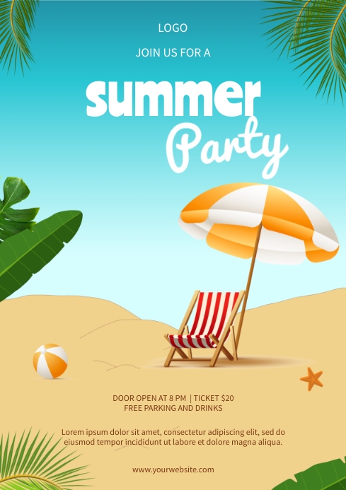 Plantilla de Summer Party A4 | PosterMyWall