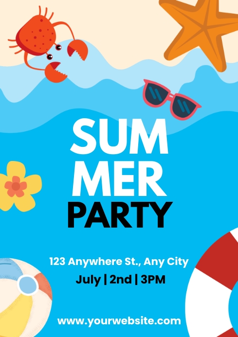 Summer Party A4 Template | PosterMyWall