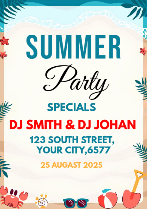 Summer Party A4 Template | PosterMyWall