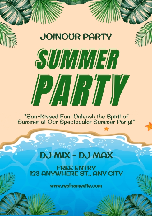 Plantilla de Summer Party A4 | PosterMyWall