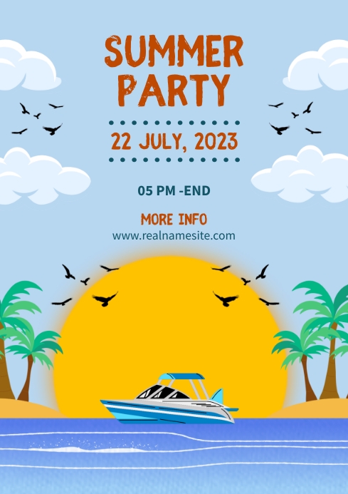 Summer Party A4 Template | PosterMyWall