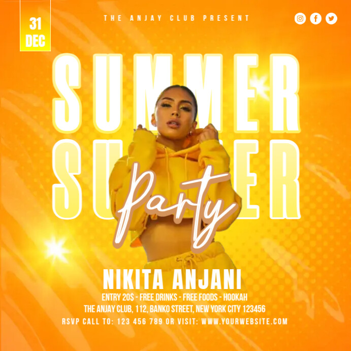 Summer Party Ads Template | PosterMyWall