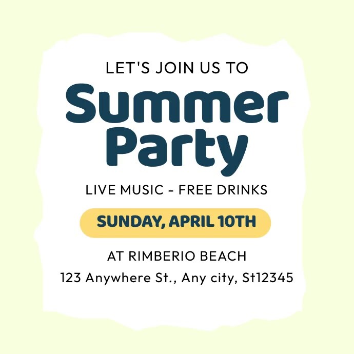 Summer Party Ads Template | PosterMyWall